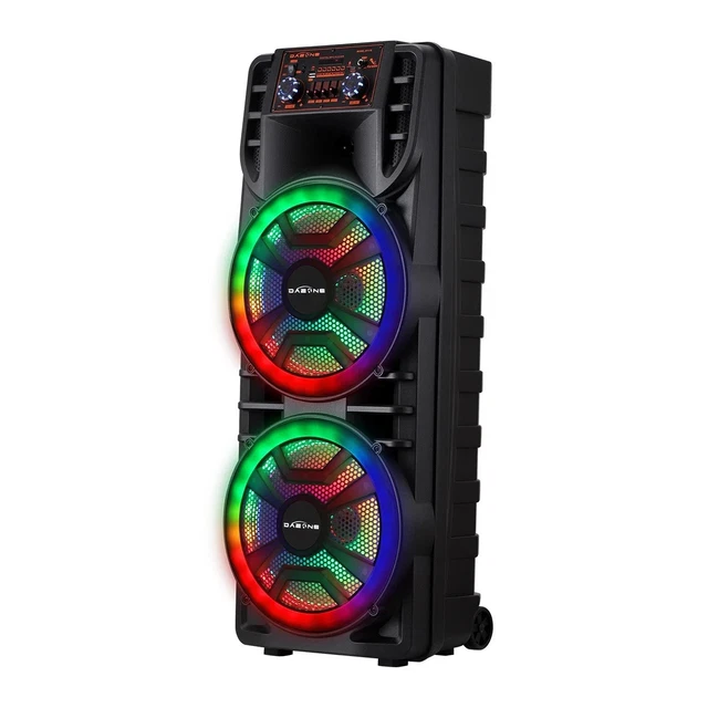 DUAL 12 INCH Bluetooth Party Speaker Portable Karaoke System TWS Mic ...