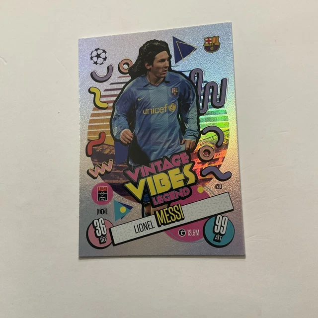 LIONEL MESSI VINTAGE Vibes Legend Match Attax 2024/25 Barcellona #420 ...