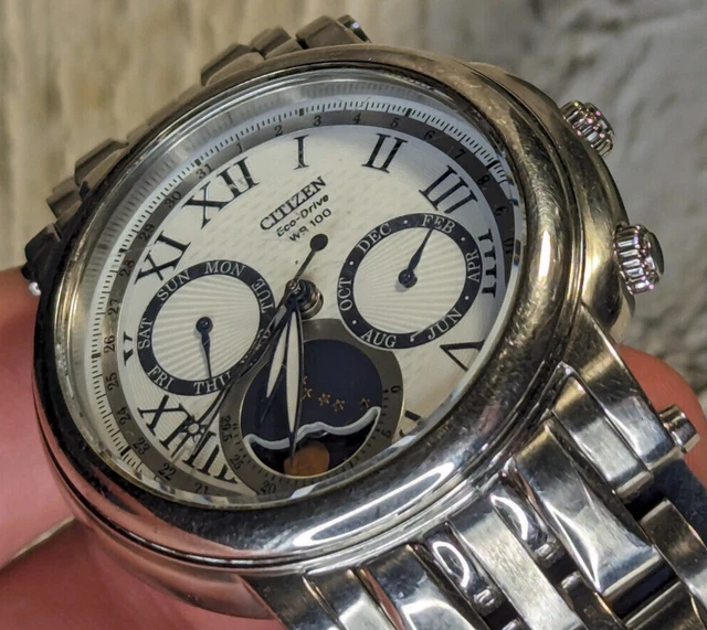 CITIZEN ECO-DRIVE MOON Phase - Calibre 8651 - Montre Homme - AP1011-58A ...