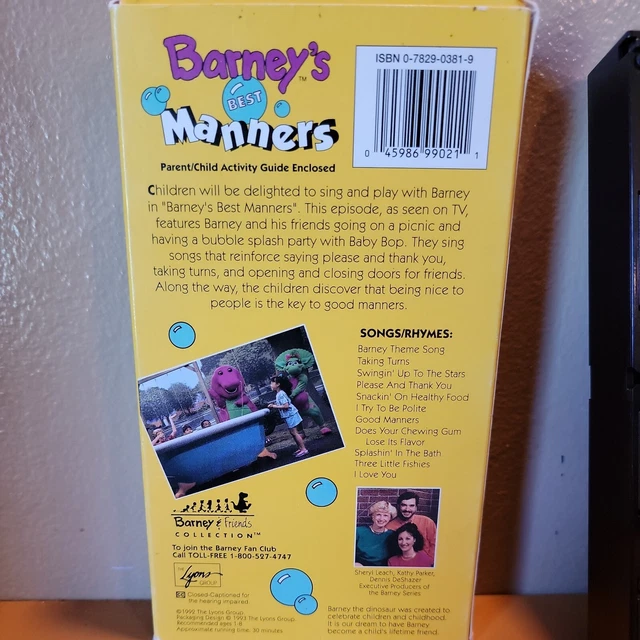BARNEY - BARNEYS Best Manners (VHS, 1993) £3.91 - PicClick UK