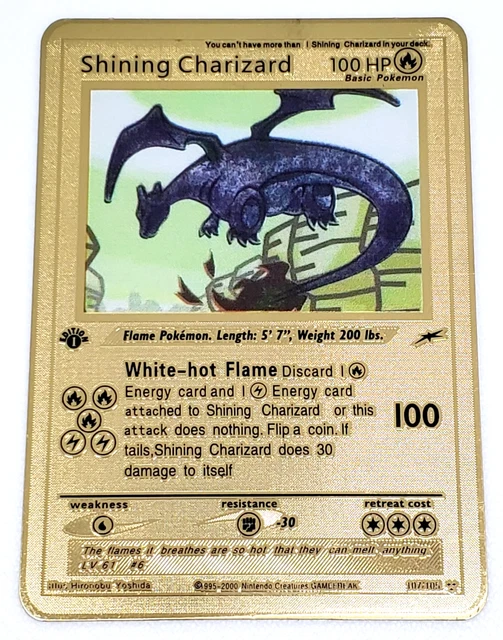 CHARIZARD SHINNING POKEMON Solid Metal Collectable Card VMAX EUR 8,95 ...