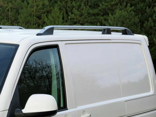 VW T5 T6 TRANSPORTER SWB Aluminium Roof Bars - Roof Rails Set SILVER ...