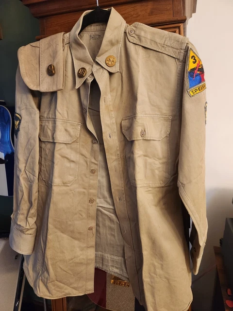 VINTAGE US ARMY Khaki Uniform Shirt Pants Cap 3rd Armored Division ...