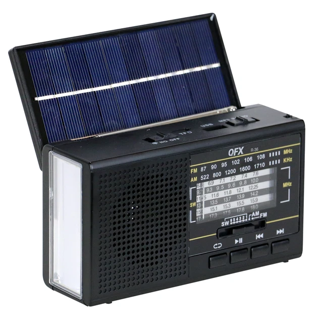 RADIO SOLAR RECARGABLE 3 en 1 AM/FM/SW1-SW4 6 bandas + linterna + USB ...