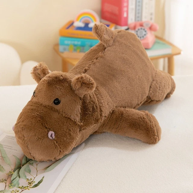 MOODENG HIPPO BABY Plush Toy Brown Hippopotamus Doll Christmas Gifts £ ...