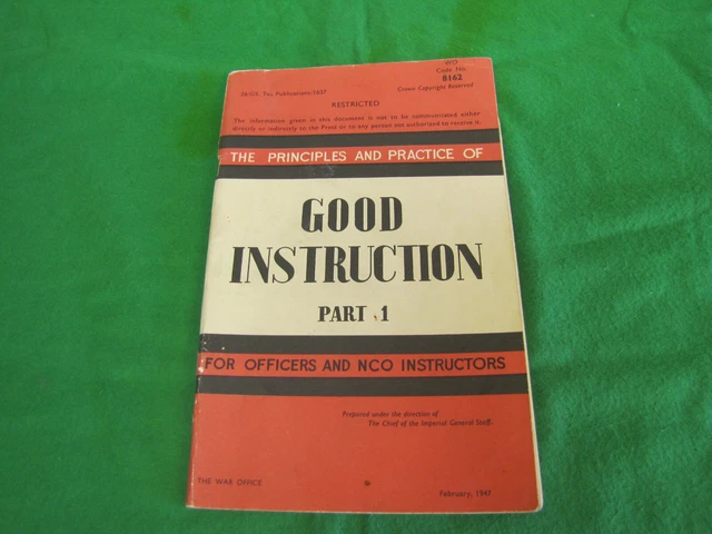 THE PRINCIPLES AND Practice of Good Instruction Part Booklet £10.00 ...