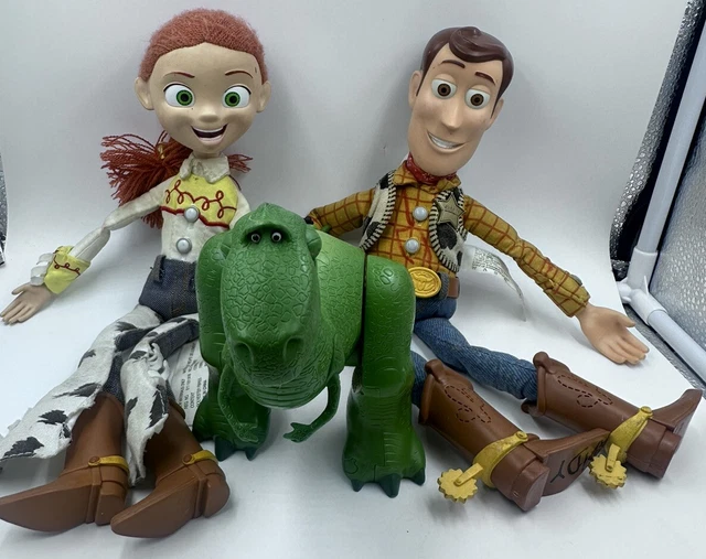 TOY STORY WOODY Jessie & Rex Large Talking Pull String Figures Disney ...