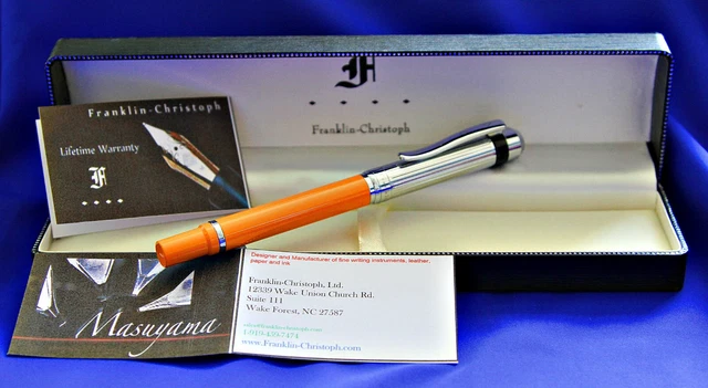 FRANKLIN-CHRISTOPH M27 FOUNTAIN Pen in Tangarine with Masuyama Nib BNIB ...