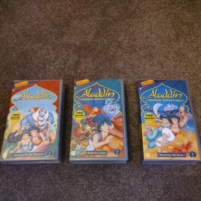 ALADDIN ARABIAN ADVENTURE. 1,2,3 RARE banned DISNEY VHS SERIES £94.32 ...