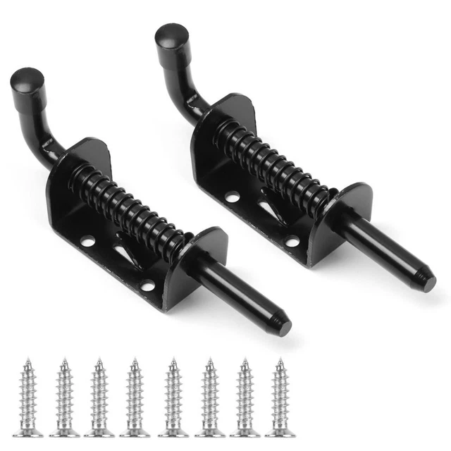 STEEL GATE LATCH Door Lock Sliding Barrel Bolt Latch Pin Spring Loaded ...