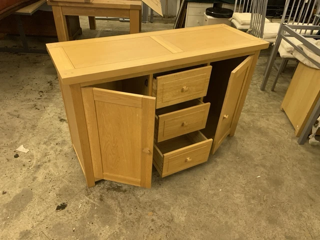 SOLID OAK SIDE Unit Three Draws and two Doors £130.72 - PicClick UK