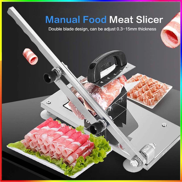MANUAL MEAT SLICER Cheese Beef Mutton Ham Bacon Slice Cutter Cuttting ...