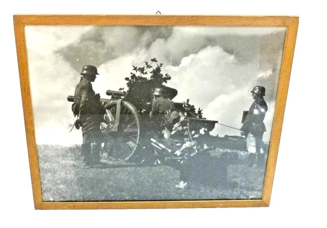 GERMAN ARMY 105MM Howitzer in Action, WorldWar 2 Early Large Monochrome ...