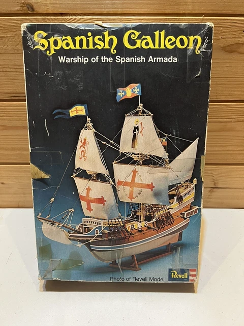 REVELL MODEL KIT Spanish Galleon Warship Boat Spanish Armada H367 1974 ...