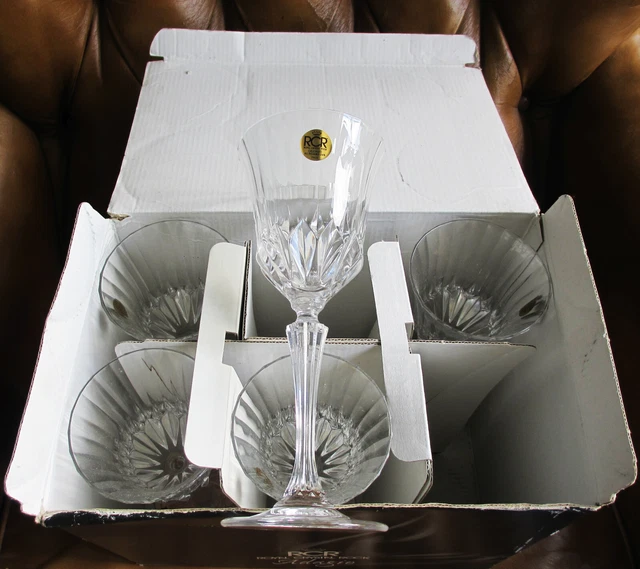 RCR ROYAL CRYSTAL Rock Adagio 5 Lead Crystal Wine Glasses New in Box ...