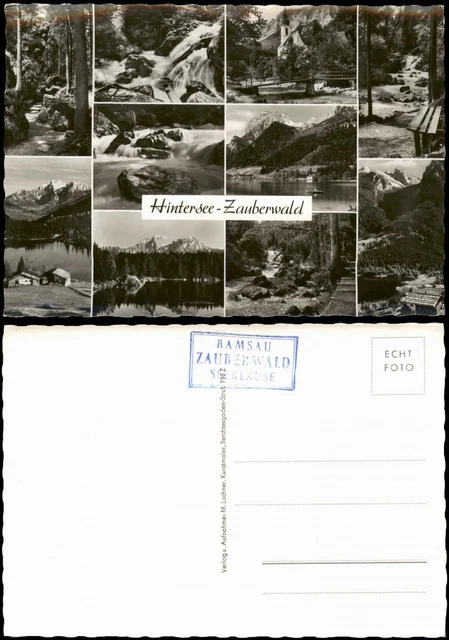 RAMSAU NEAR BERCHTESGADEN Hintersee-Zauberwald multi-picture map 1960 £ ...