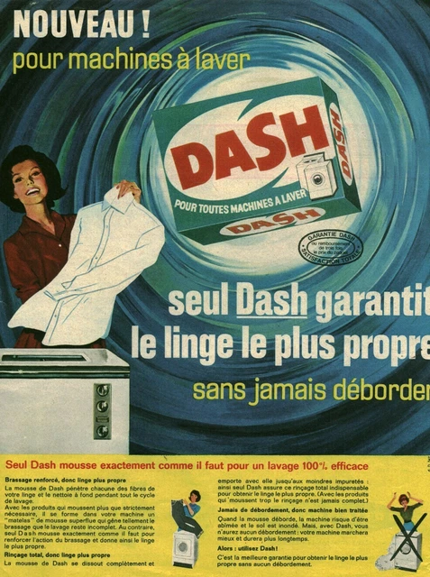 PUBLICITÉ ANCIENNE DASH lessive 1963 issue de magazine EUR 8,50 ...