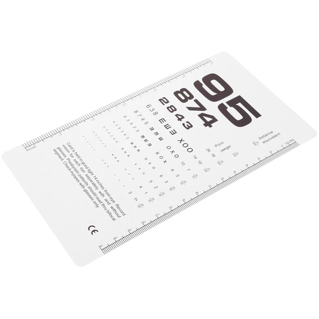 EYE CHART FOR Testing Vision Wall Charts Exams Plastic Double Sided ...