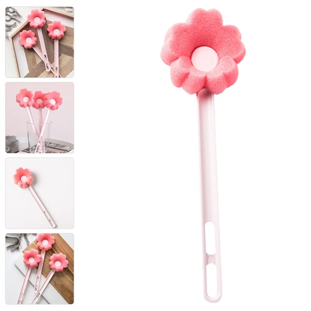 FLOWER SPONGE CUP Brush Shaped Brushes Bottle Scrubber Milk Cleaner ...