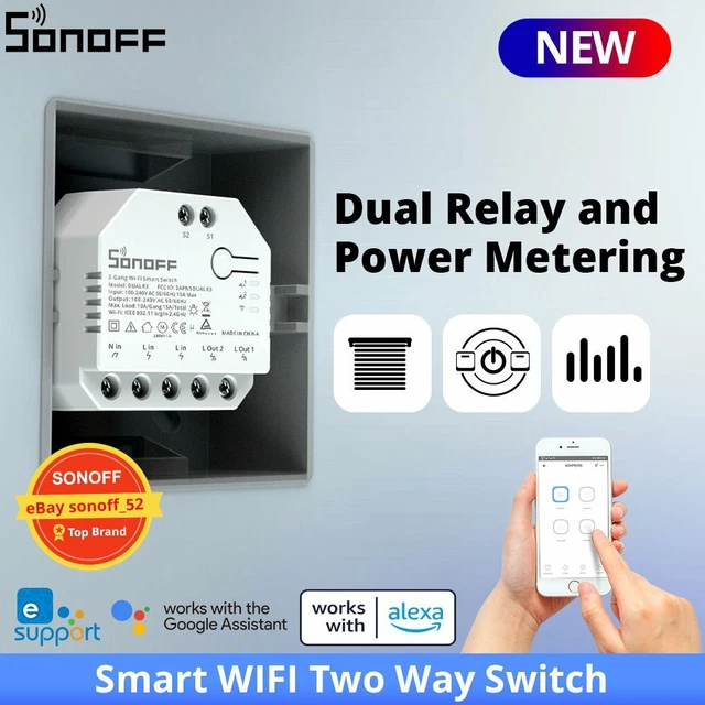 SONOFF DUALR3 DUAL Relay Module WIFI Smart DIY MINI Switch Two Way ...