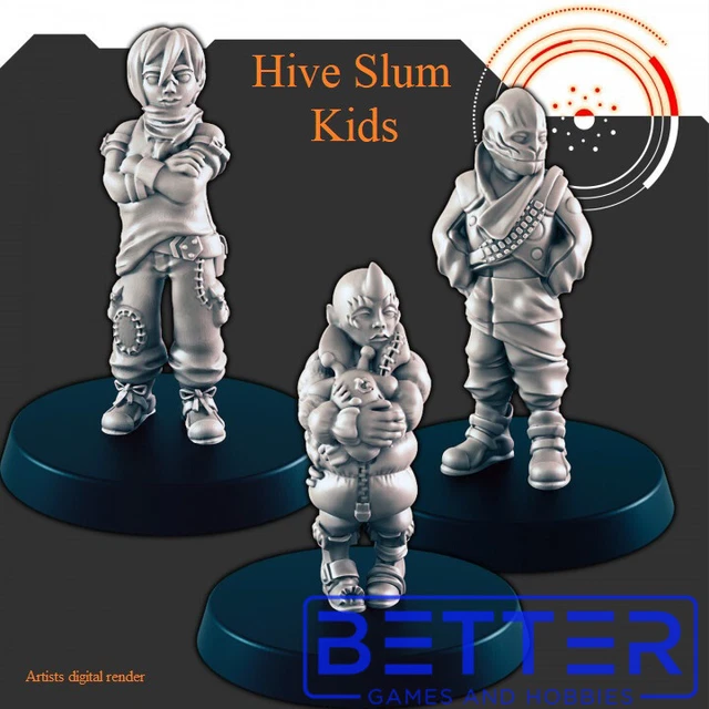 HIVE SLUM KIDS 3d Printed RPG miniatures (28mm) for Star Wars ...