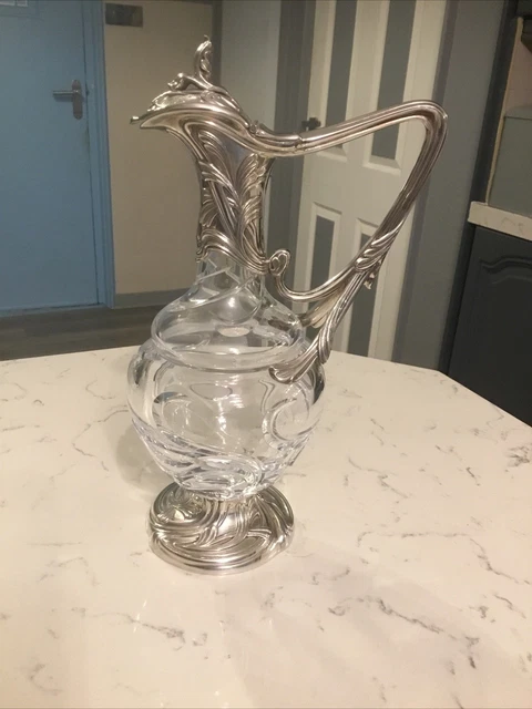 A BEAUTIFUL QUALITY Silver-Plated Art Nouveau Style Claret Jug , By ...