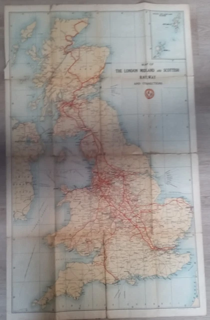 MAP OF LMS London Midland Scottish railway and Connections UK (excl ...