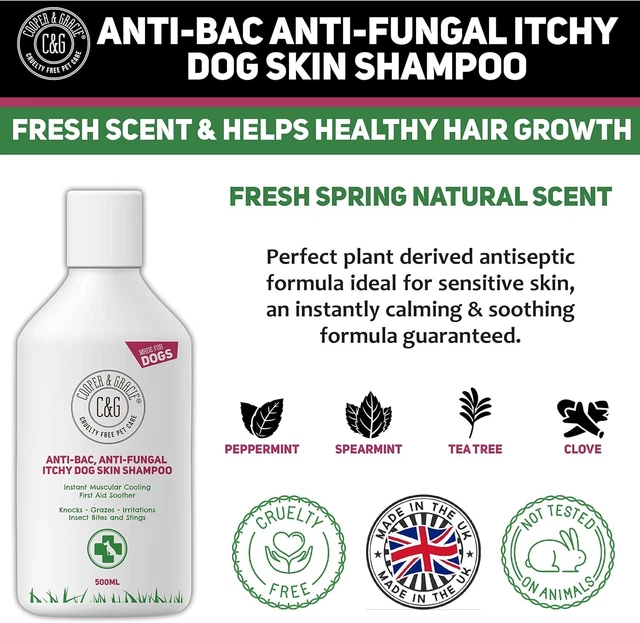 ITCHY DOG SKIN Shampoo Antifungal & Antibacterial Natural Medicated ...