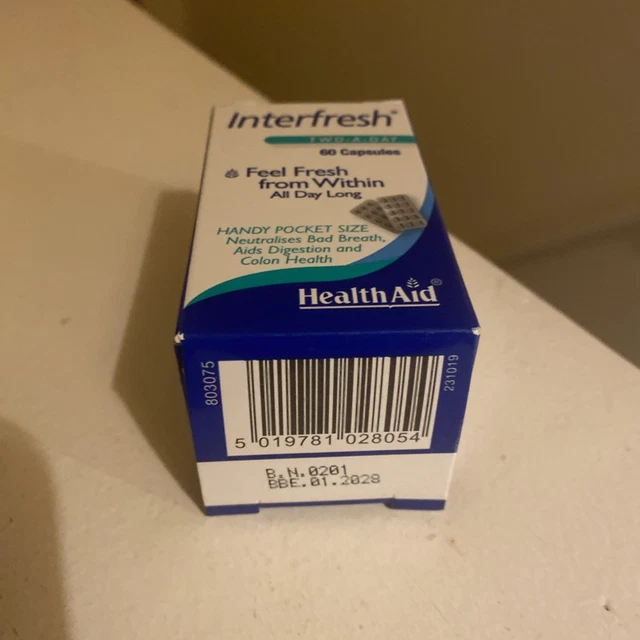 HEALTHAID INTERFRESH 60 Capsules for Fresh Breath and Digestive Aid £15 ...