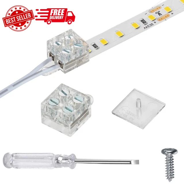 1 PACK 10MM 2 Pin Led Strip Light Connector Strip To Wire Quick ...