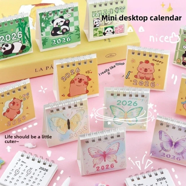CARTOON 2026 DESK Calendar Small Schedule Planner New Coil Calendar for ...