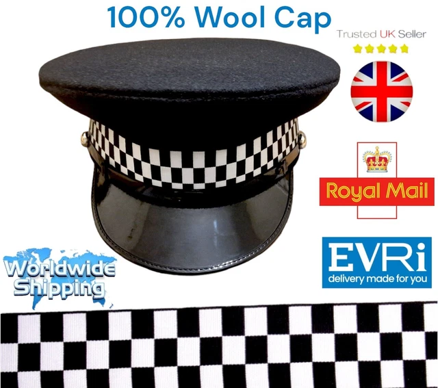 UK/ BRITISH POLICE officer Cap / Hat" Top Quality Material 100% Wool ...