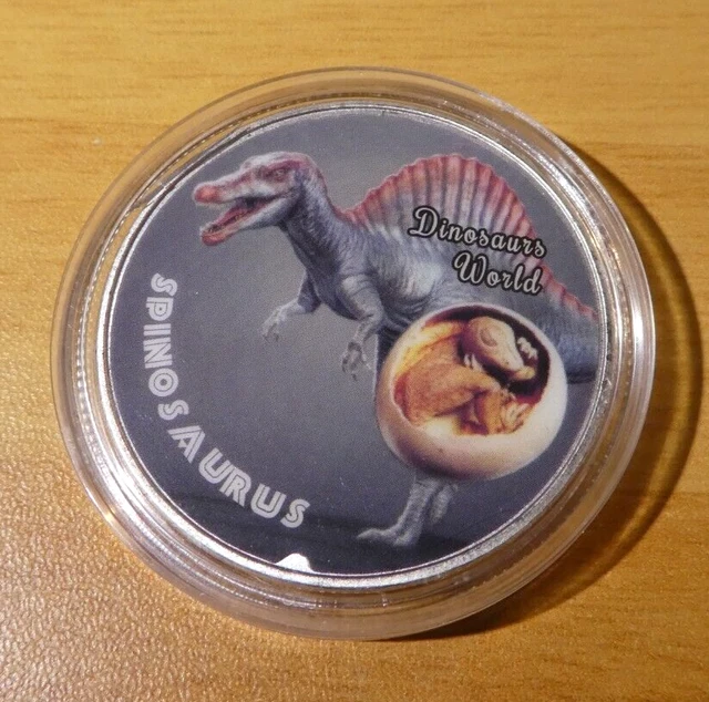 DINOSAURE DINOSAUR METAL Coin Card Carte Medal Piece Sp Spinosaurus ...
