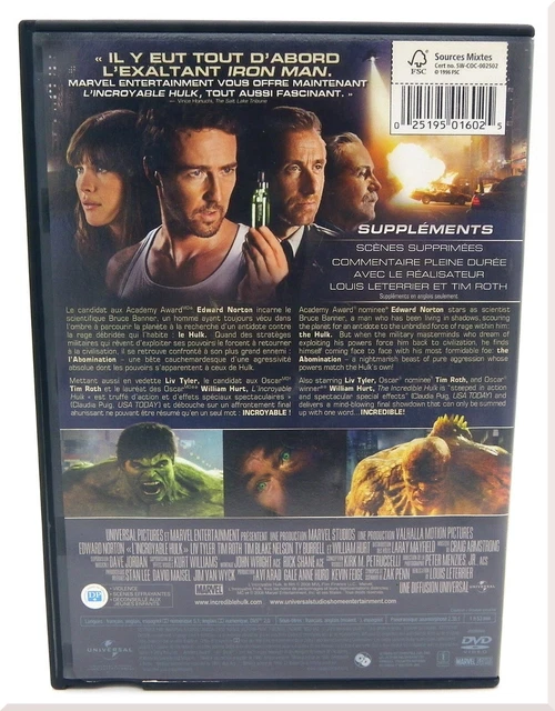 COMPLETE THE INCREDIBLE Hulk l'Incroyable Hulk Super Hero Movie DVD ...