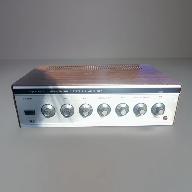 VINTAGE REALISTIC MPA-50 Solid State P.A Amplifier Works Great £28.88 ...