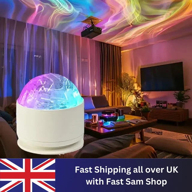 OCEAN WAVE PROJECTOR Night Light, Aura Aurora Glow Lamp, 16 Colors, 1Pc ...