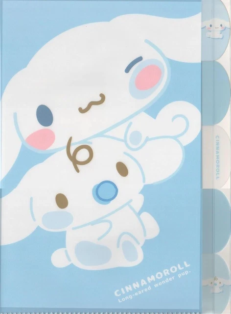 SANRIO CHARACTER CINNAMOROLL A4 Die Cut 5 Index Clear File Folder New ...