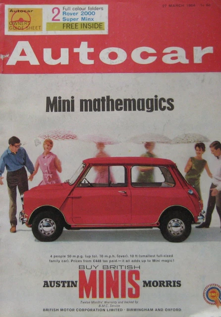 AUTOCAR MAGAZINE 27/3/1964 featuring VW 1500S road test, Indy Novi ...