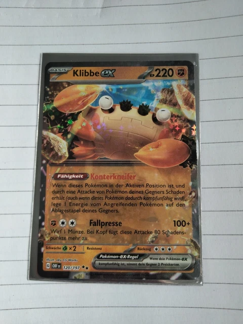 POKÉMON KARTE KLIBBE EX 120/197 DE NM Obsidian Flammen Deutsch ...