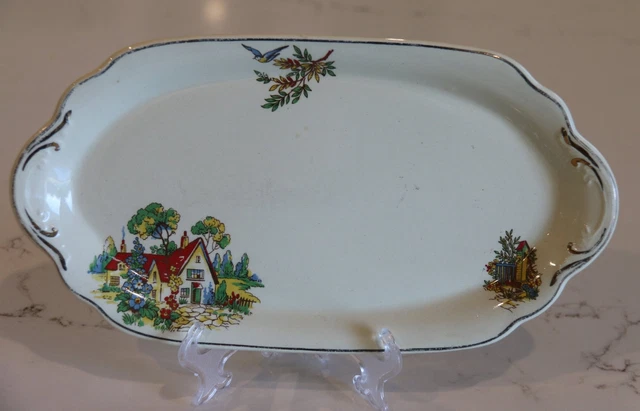 VINTAGE J&G MEAKIN Sunshine Cake/Sandwich Plate - Red Roof Cottage ...