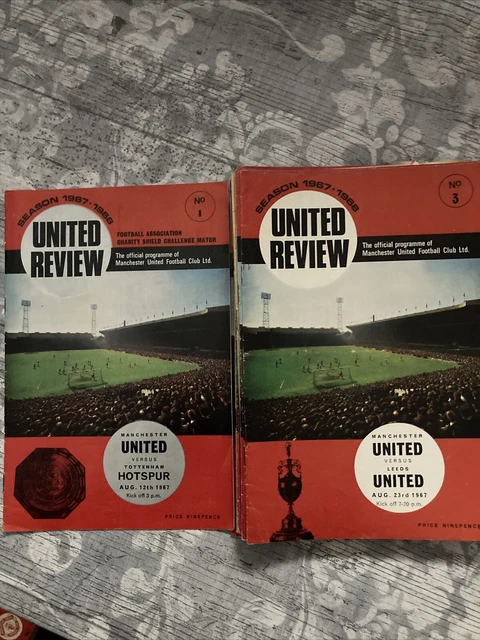 MANCHESTER UNITED PROGRAMMES 1967-68 x28(8 With Tokens) £16.50 ...