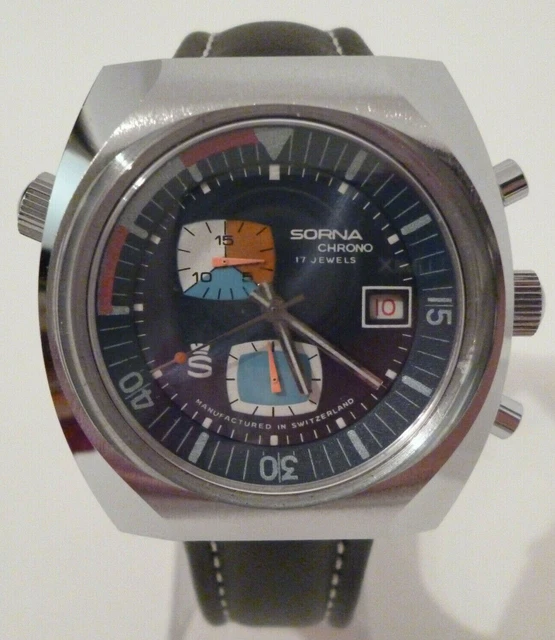 RARITÄT: ECHTE LUXUS Vintage Sorna Breitling Globus Chronograph Swiss ...