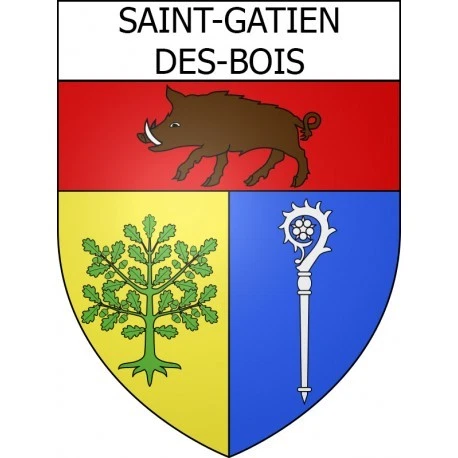 SAINT-GATIEN-DES-BOIS 14 VILLE Stickers blason autocollant adhésif Taille:12 cm EUR 3,99 ...