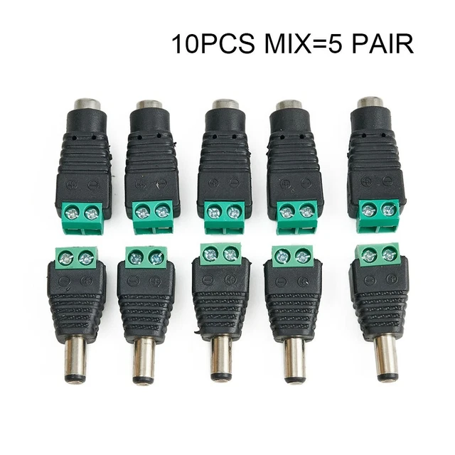 5PAIRS 2.1MM MALE Female DC-Power-Plugs Jack- Socket Screw-Terminal ...