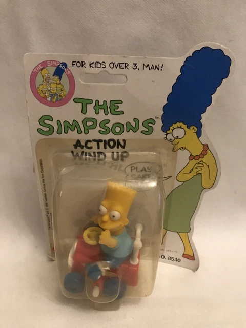 MATTEL VINTAGE 1990 The Simpsons Wind Up Bart Simpson Car On Card £18. ...