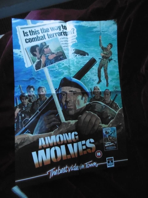 UK VHS VIDEO TRADE FILM ADVERT POSTER RCA COLUMBIA AMONG WOLVES (1985 ...