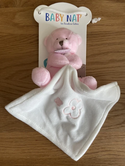 BABY NAT ROSE Pink Bear Comforter Soft Toy £7.50 - PicClick UK