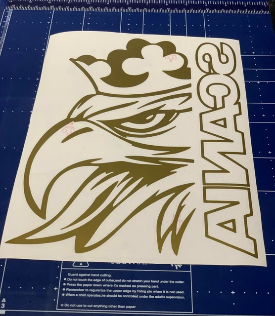 SCANIA VINYL DECAL STICKERS x2 LOGO + TEXT OUTLINE HGV SVEMPA GRIFFIN ...