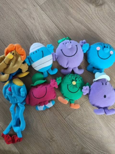 VINTAGE BUNDLE OF 8 MR MEN & LITTLE MISS PLUSH SOFT TOYS McDONALDS ...