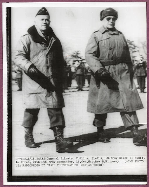 1951 KOREA GENERALS Lawton Collins and Matthew Ridgway Original News ...